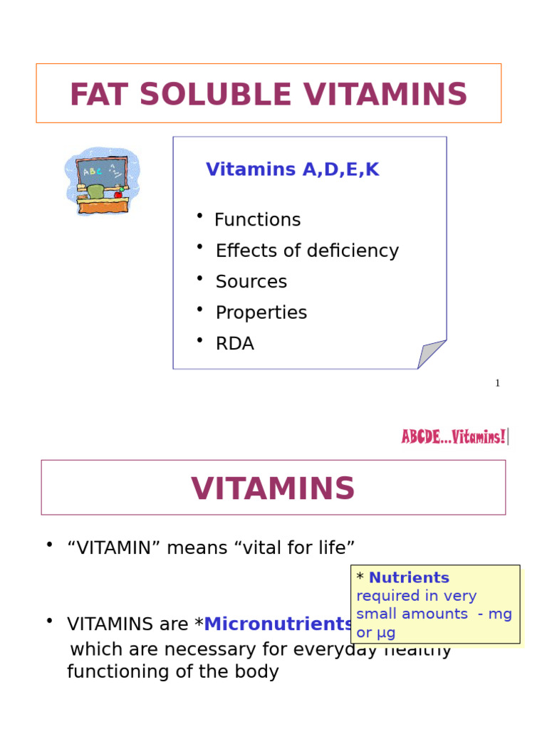 10th Fat Soluble Vitamins | PDF