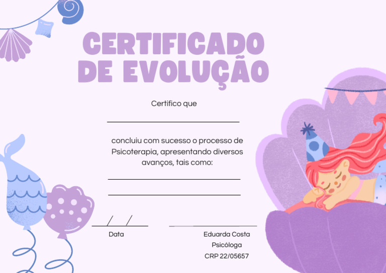 Certificado de Alta da Psicoterapia | PDF
