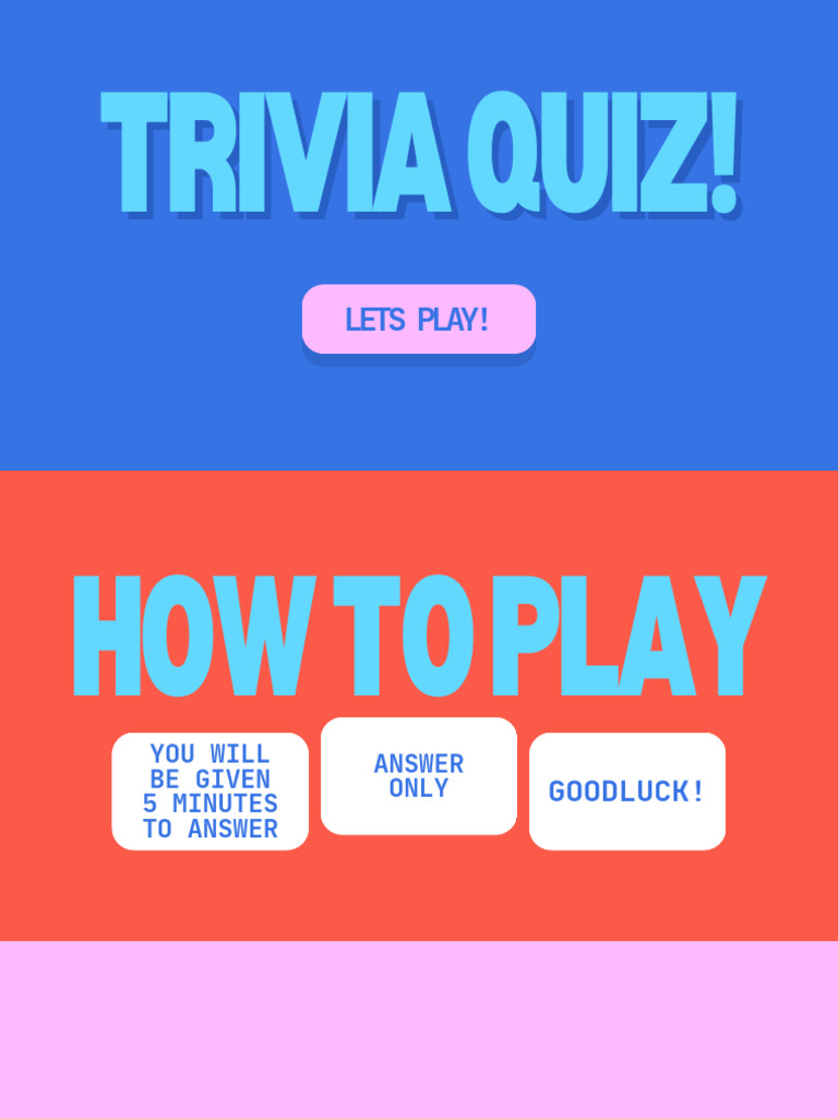 Blue Illustrated Trivia Quiz Presentation | PDF