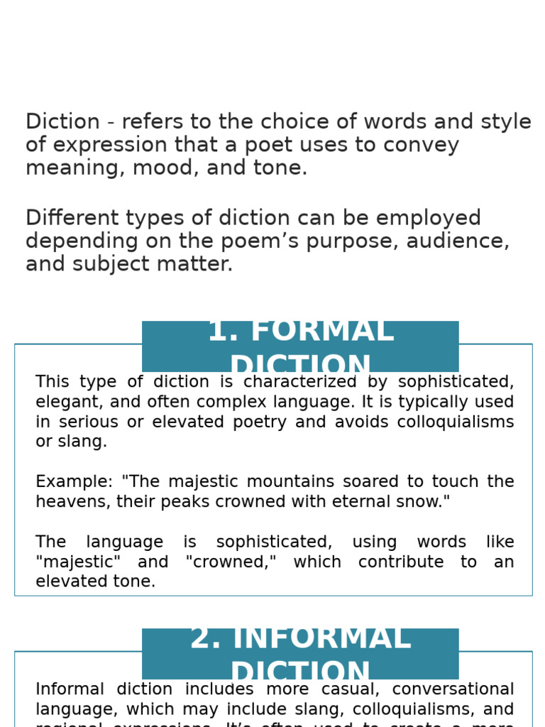 Types of Diction | PDF