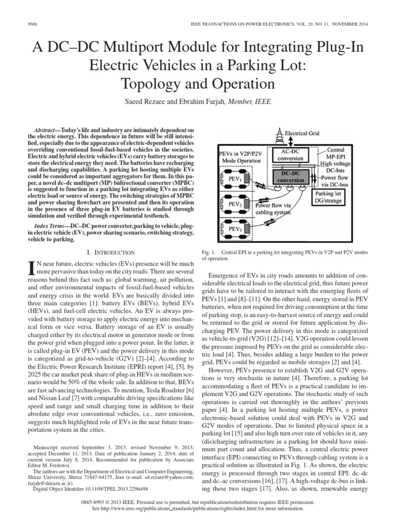 A DCDC Multiport Module For Integrating Plug-In Electric Vehicles in A ...