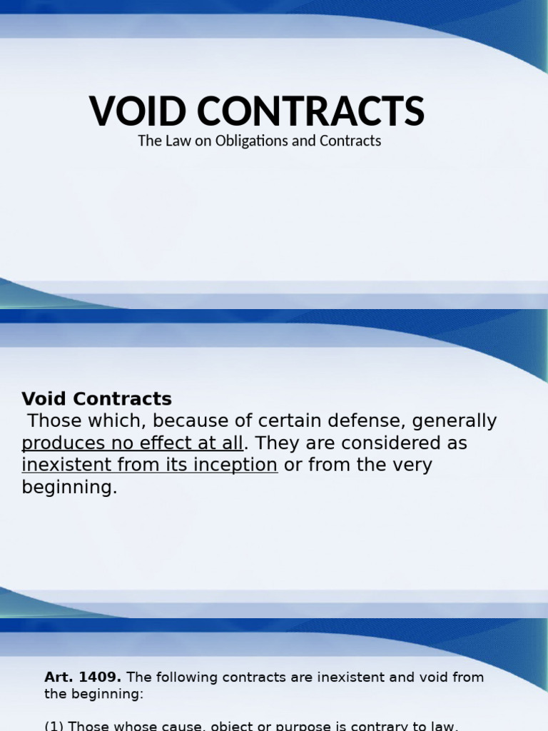 Void Contracts Group 1 | PDF | Interest | Justice