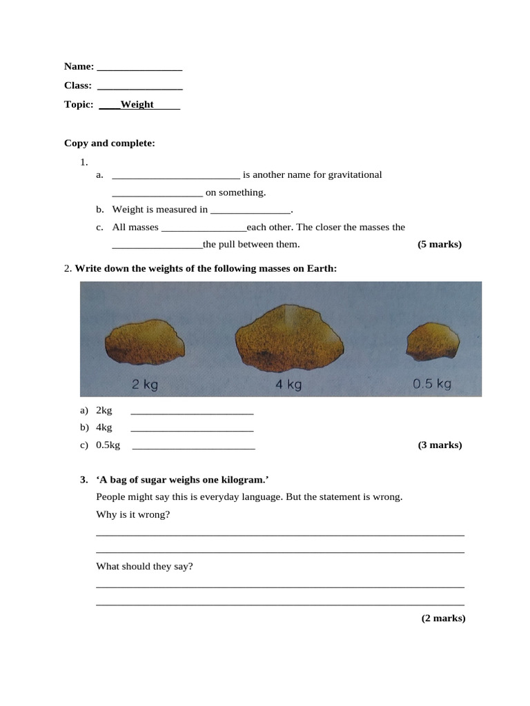 Weight Assignment | PDF