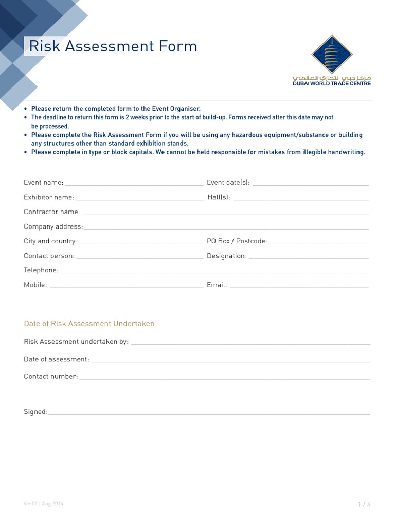 Risk Assessment Form REV 11-09-24 | PDF