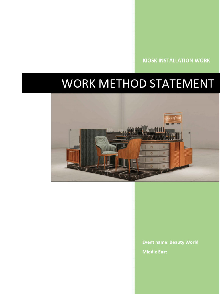 Method Statement for Temporary Kiosk installation diama | PDF