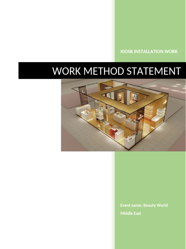 Method Statement For Temporary Kiosk Installation Diama | PDF