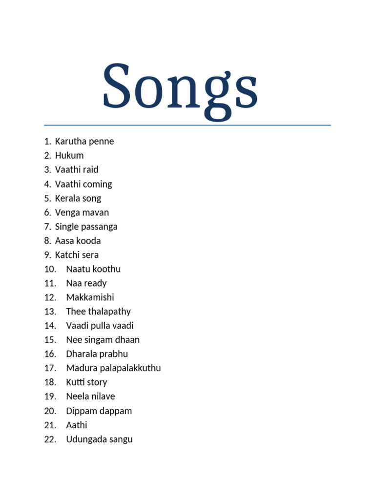 Songs | PDF