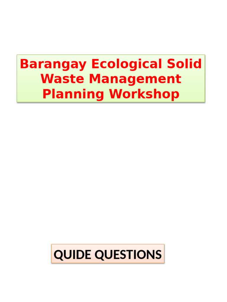 GUIDE QUESTION | PDF