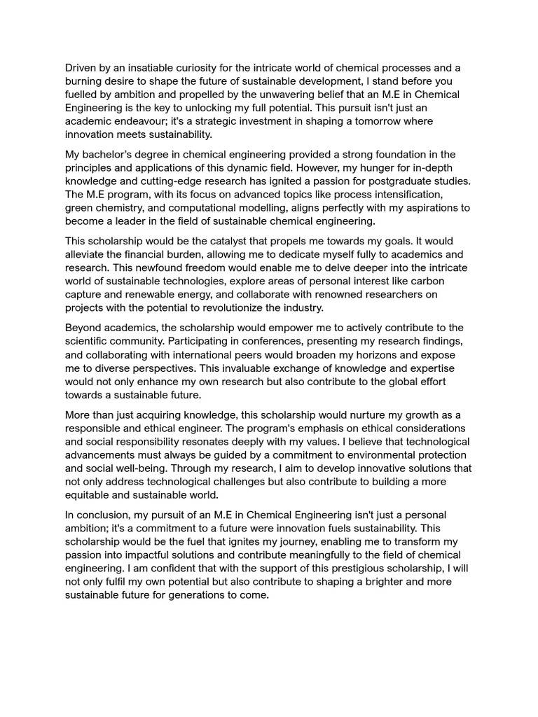 Statement of Purpose | PDF | Sustainability | Sustainable Development