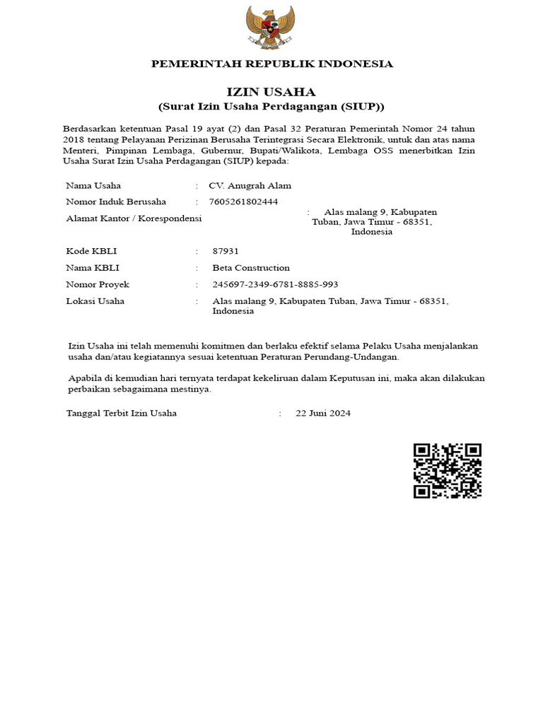 CV Anugrah Alam | PDF