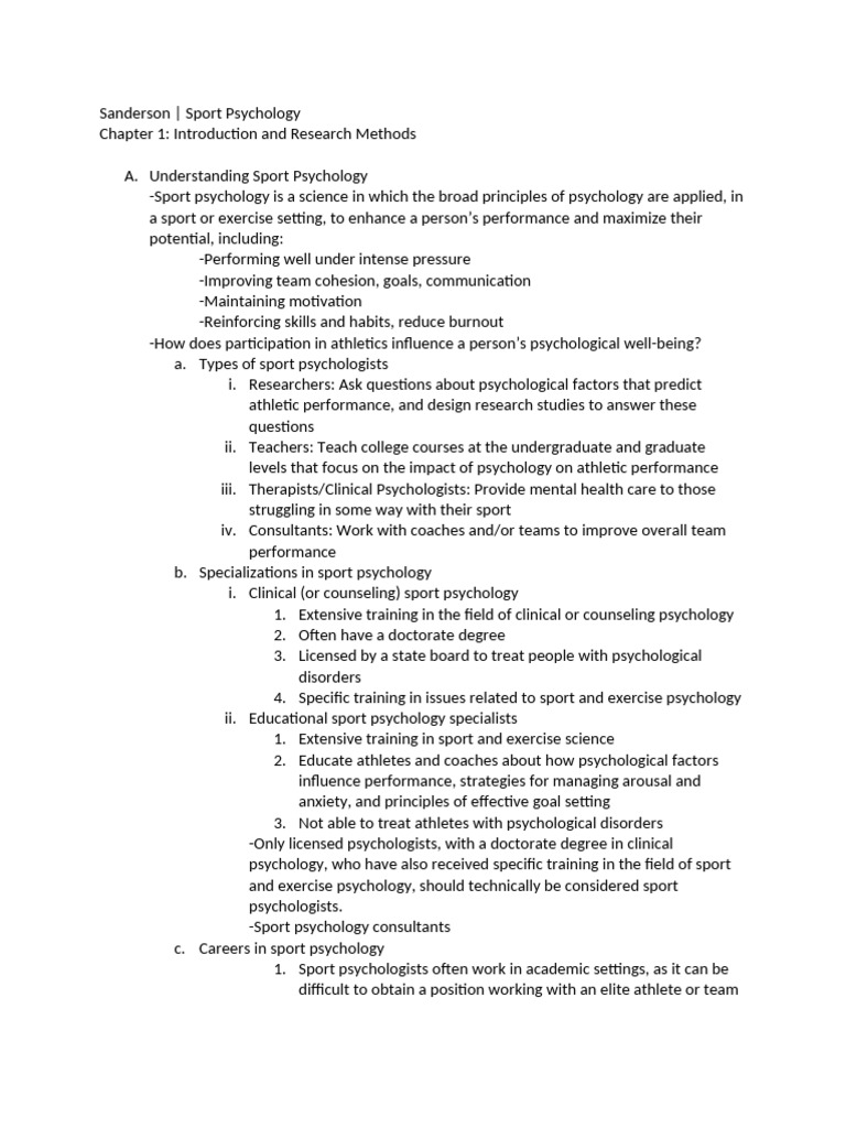 Sanderson Chapter 1 Outline | PDF