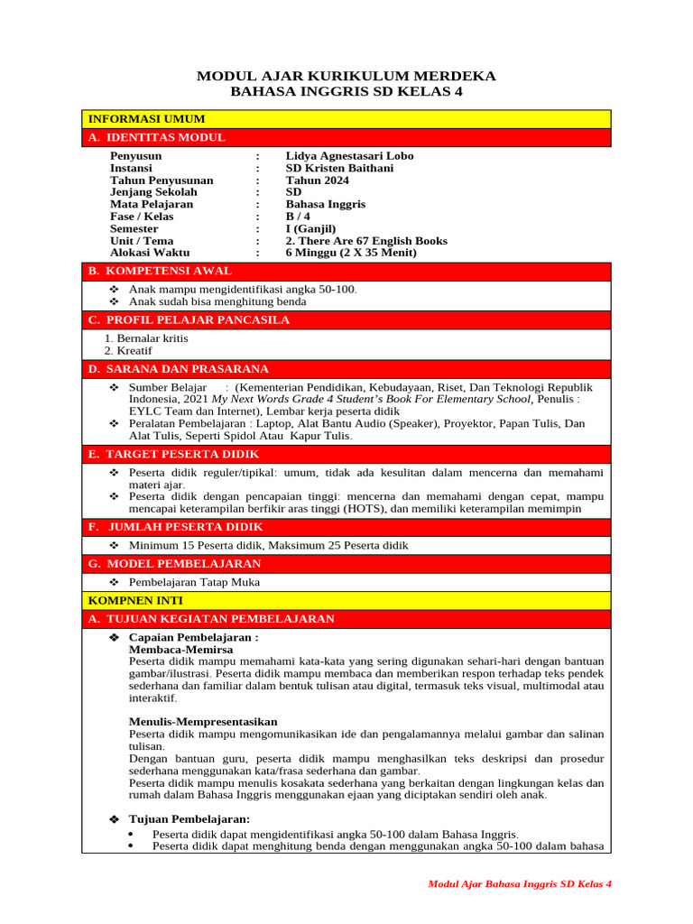 Modul Ajar Bahasa Inggris There Are 67 English Books Pdf