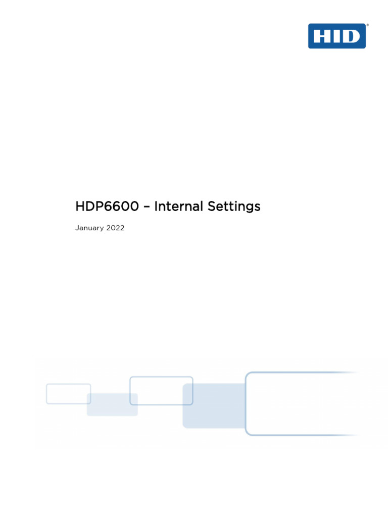 HDP6600 - Internal Settings | PDF