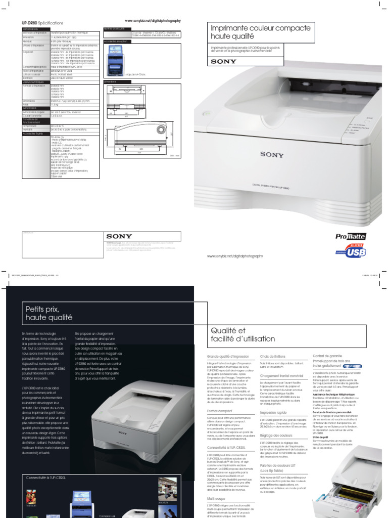 Imprimante Up-dr80md Sony | PDF