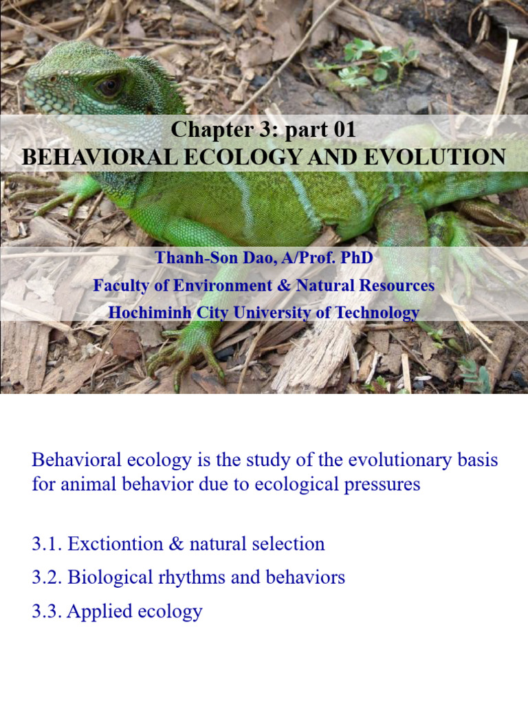 Chapter 3 - Part 01 - Behavioral Ecology Evolution | PDF | Behavioral ...