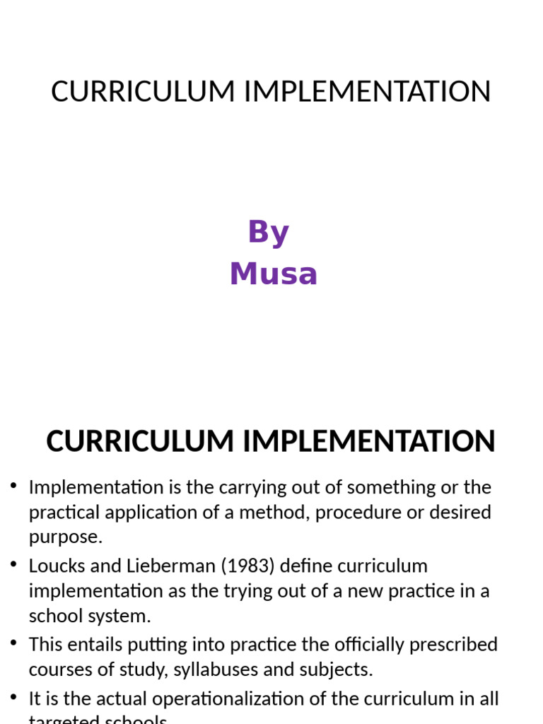 LECTURE 5 Cont...CURRICULUM IMPLEMENTATION | PDF LECTURE 5 Cont...CURRICULUM IMPLEMENTATION | PDF