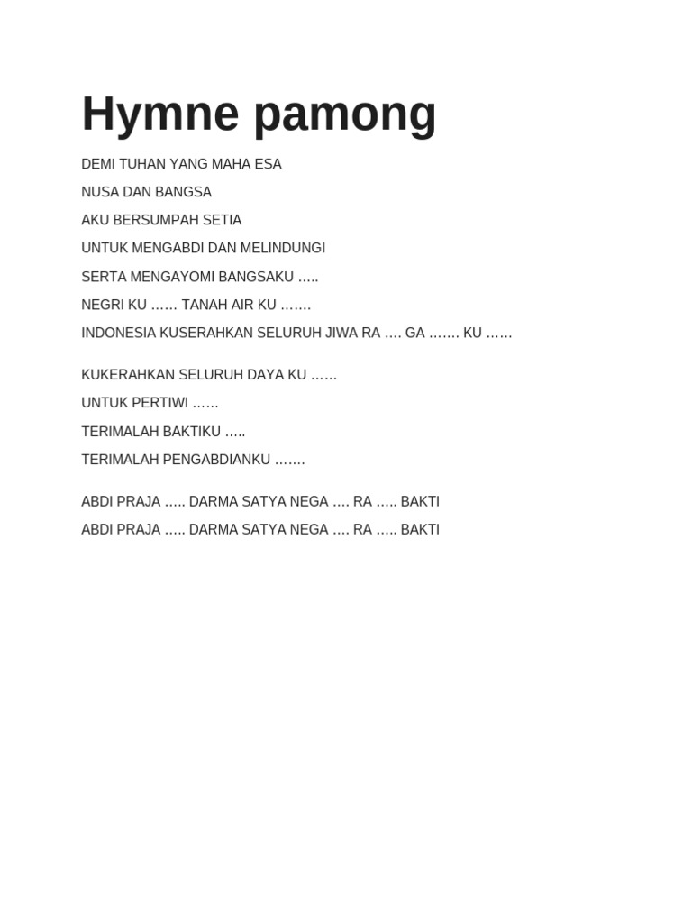 Hymne pamong | PDF