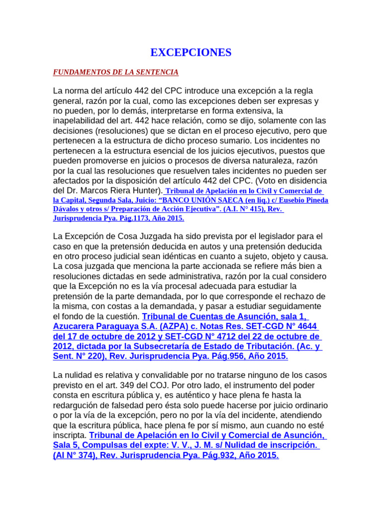 EXCEPCIONES | PDF