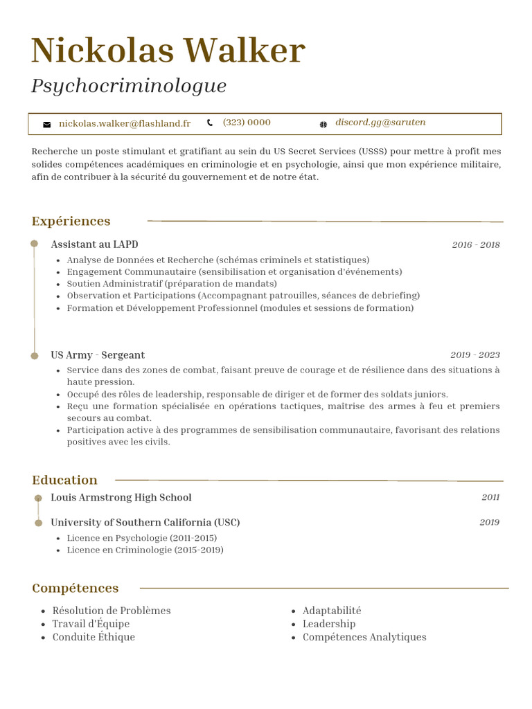 CV USSS - Nickolas Walker | PDF