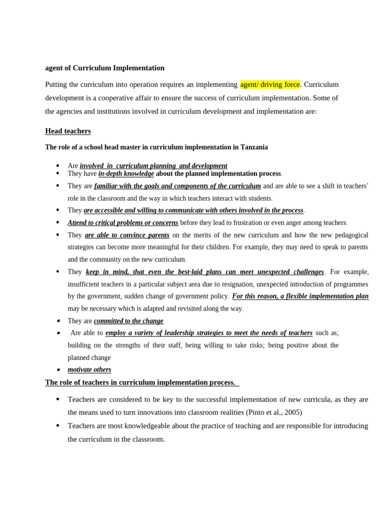 LECTURE 6 Agents of Curriculum Implementation | PDF | Curriculum ... LECTURE 6 Agents of Curriculum Implementation | PDF | Curriculum ...