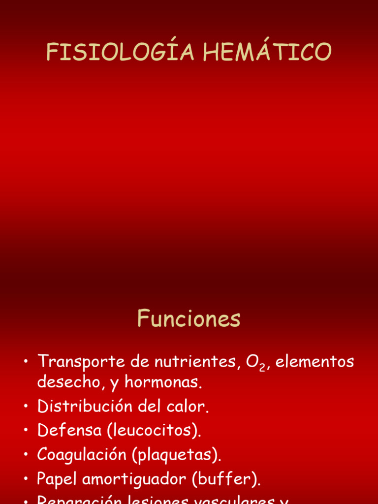 Fisiología Hemático 2020 | PDF