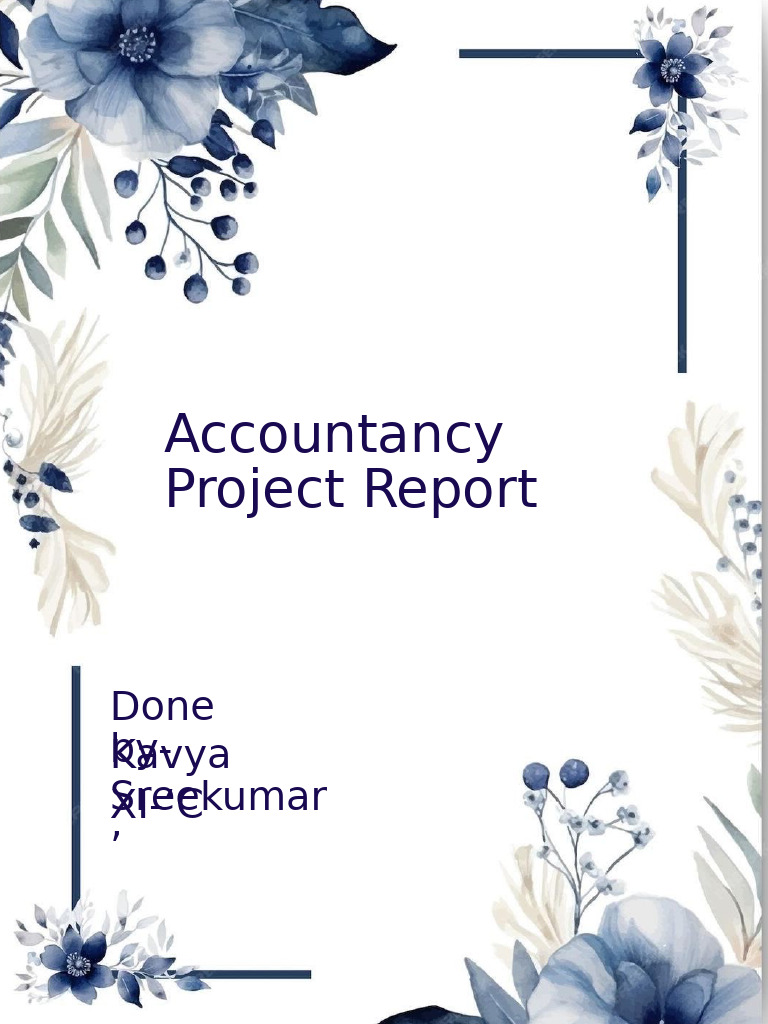 Accounts project report | PDF