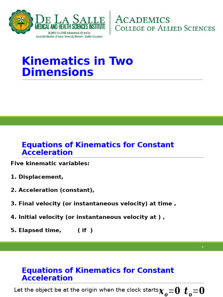 Lec 03 - Kinematics in Two Dimensions | PDF