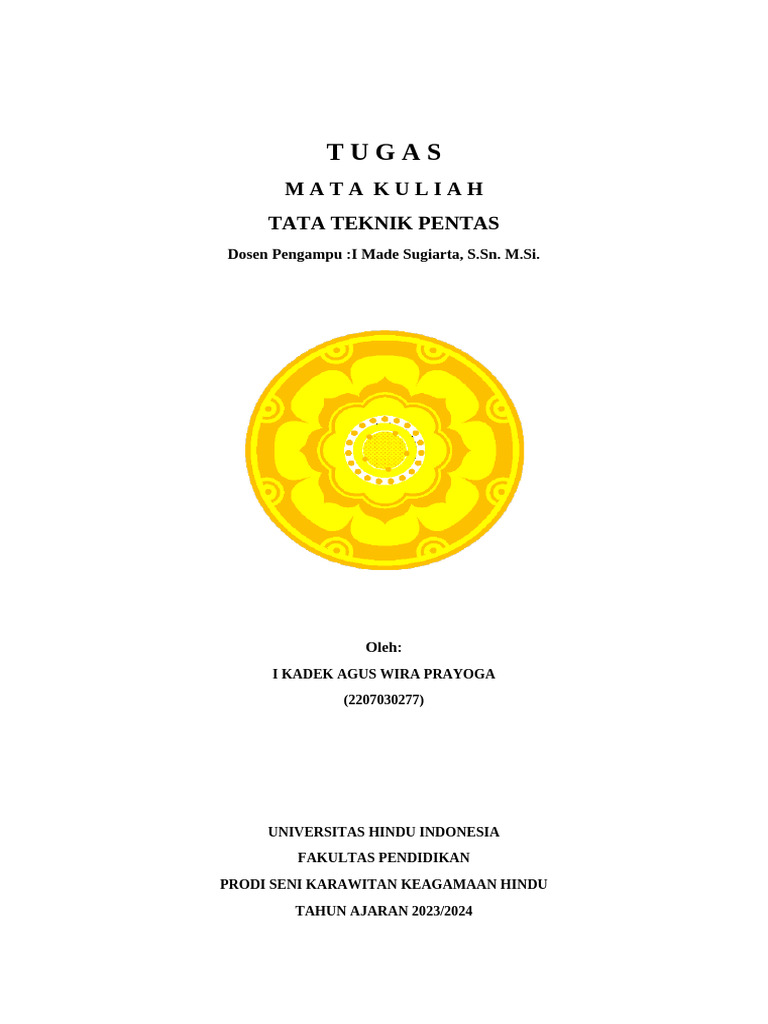 Tugas Matkul Tata Teknik Pentas | PDF