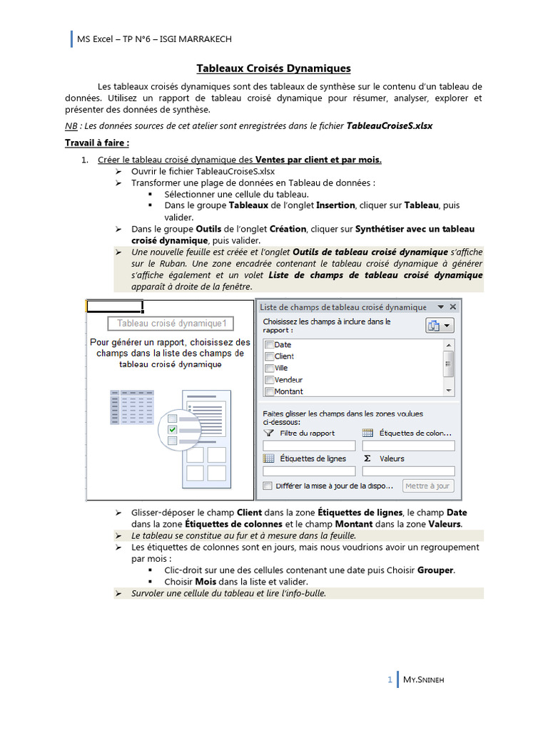 TP6 Excel TCD | PDF | Computers
