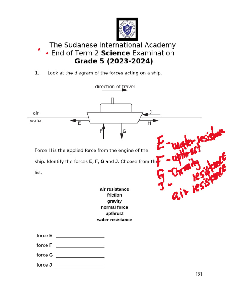 Term 2 science exam grade 5 | PDF