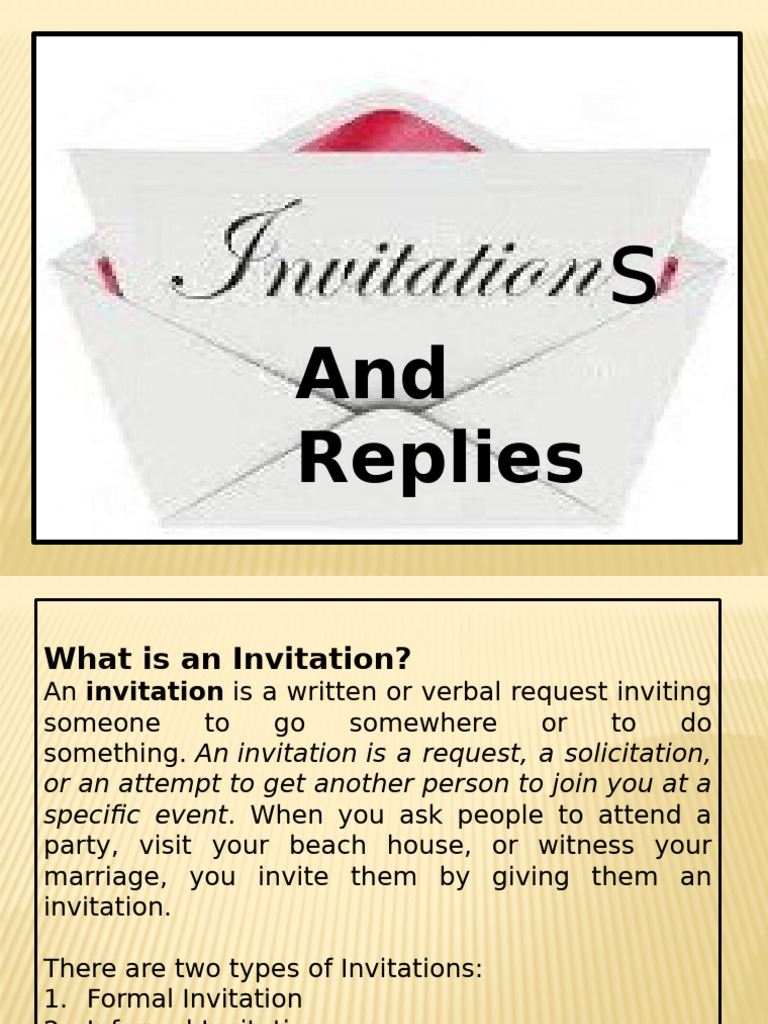 Invitations and Replies | PDF