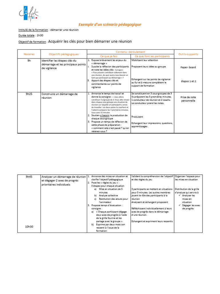 Exemple de Scenario Pedagogique | PDF