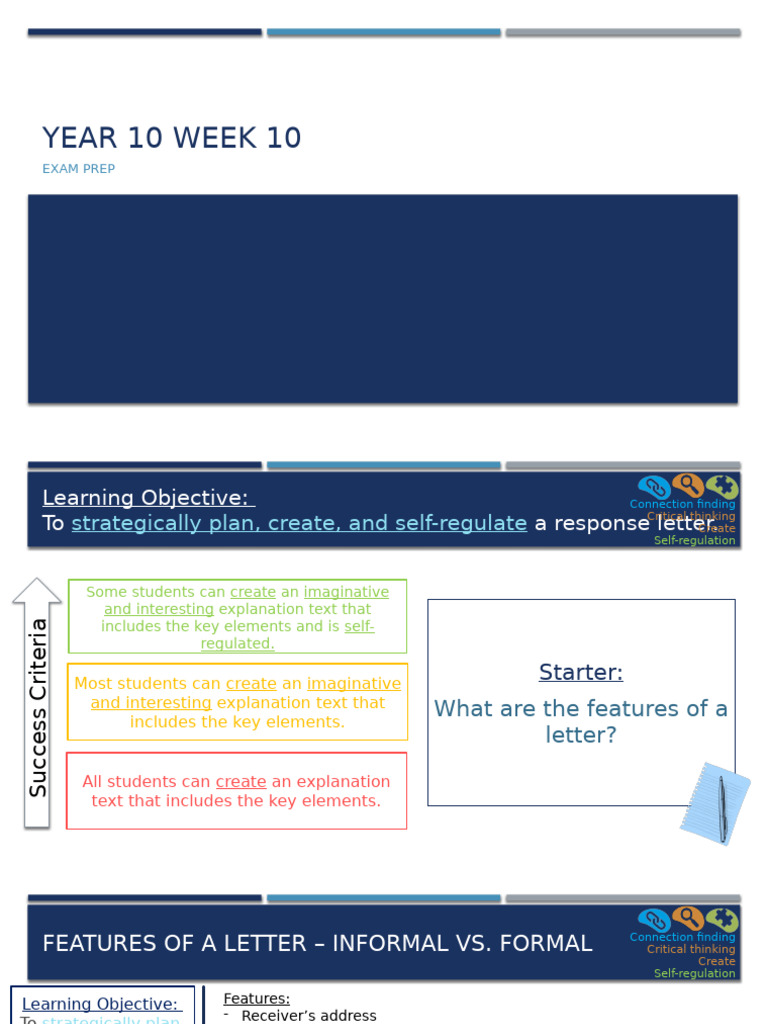 Y10 Exam Prep - Informal Letter Language Analysis Summary | PDF