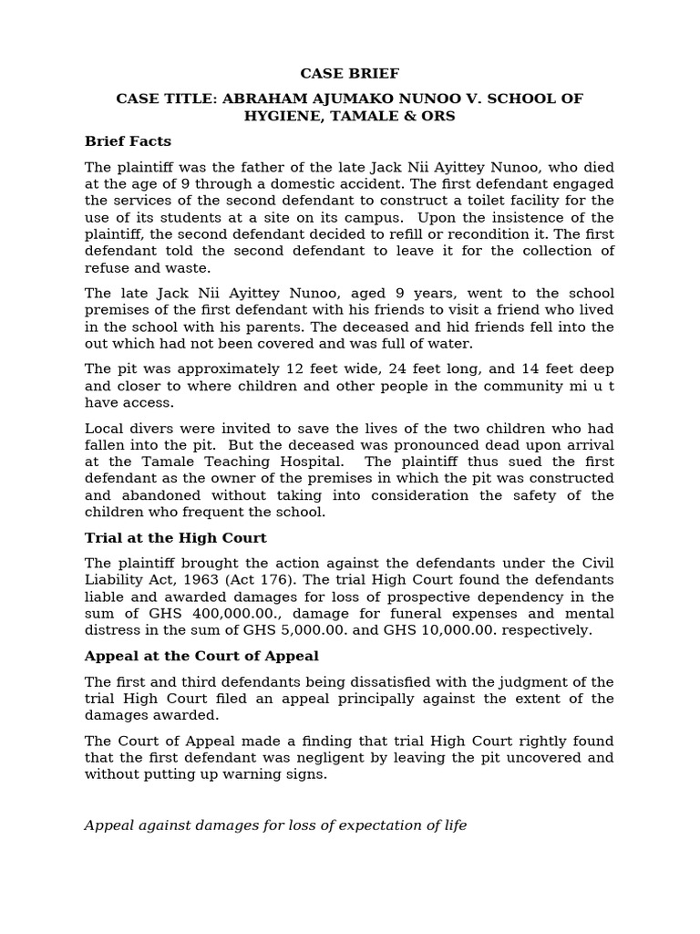 Case Brief - Ajumako V Soh | PDF