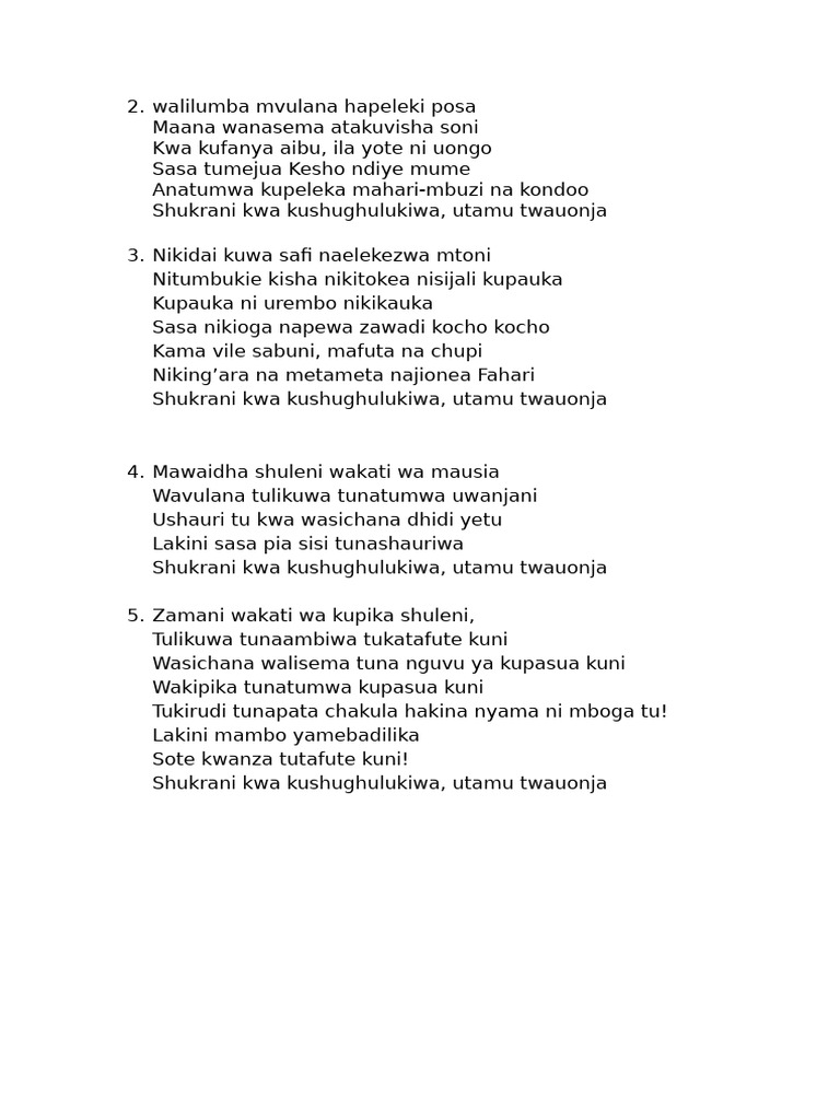 Shukrani | PDF