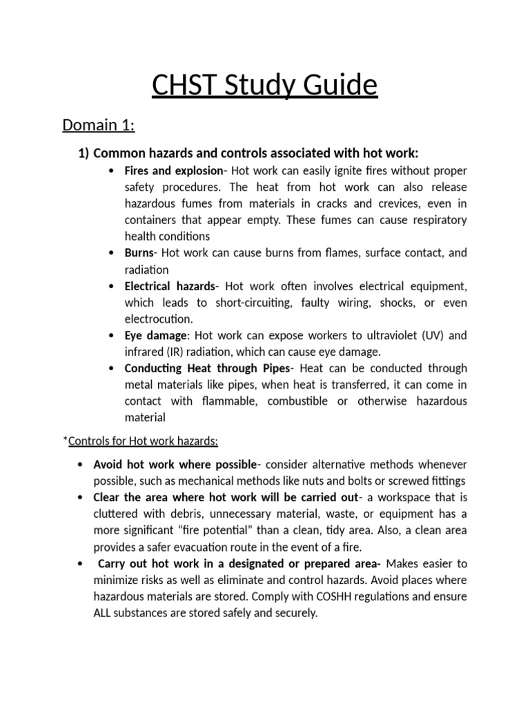 CHST Study Guide | PDF