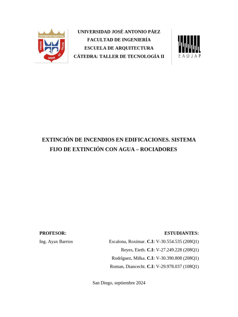 Extinción de Incendios en Edificaciones. Sistema Fijo de Extinción Con Agua - Rociadores | PDF
