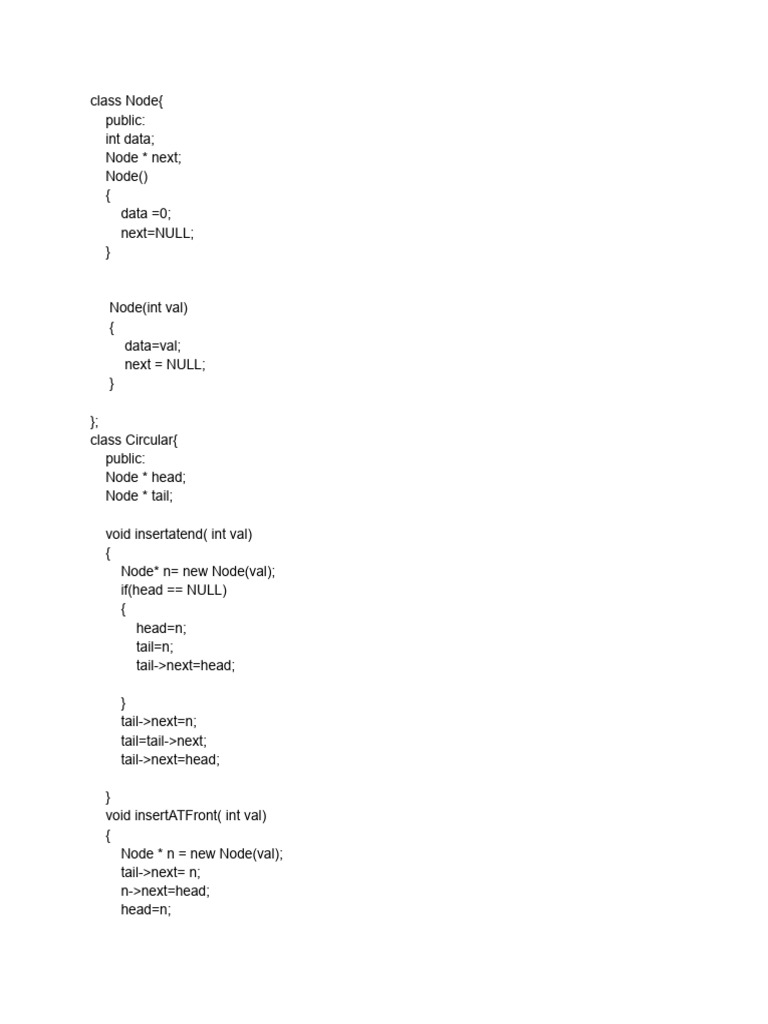 DSA L4.5 (Circular Linked List With Helper Functions) | PDF