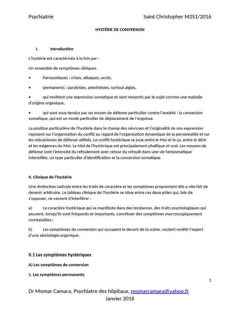 02-Hystérie de Conversion1 | PDF