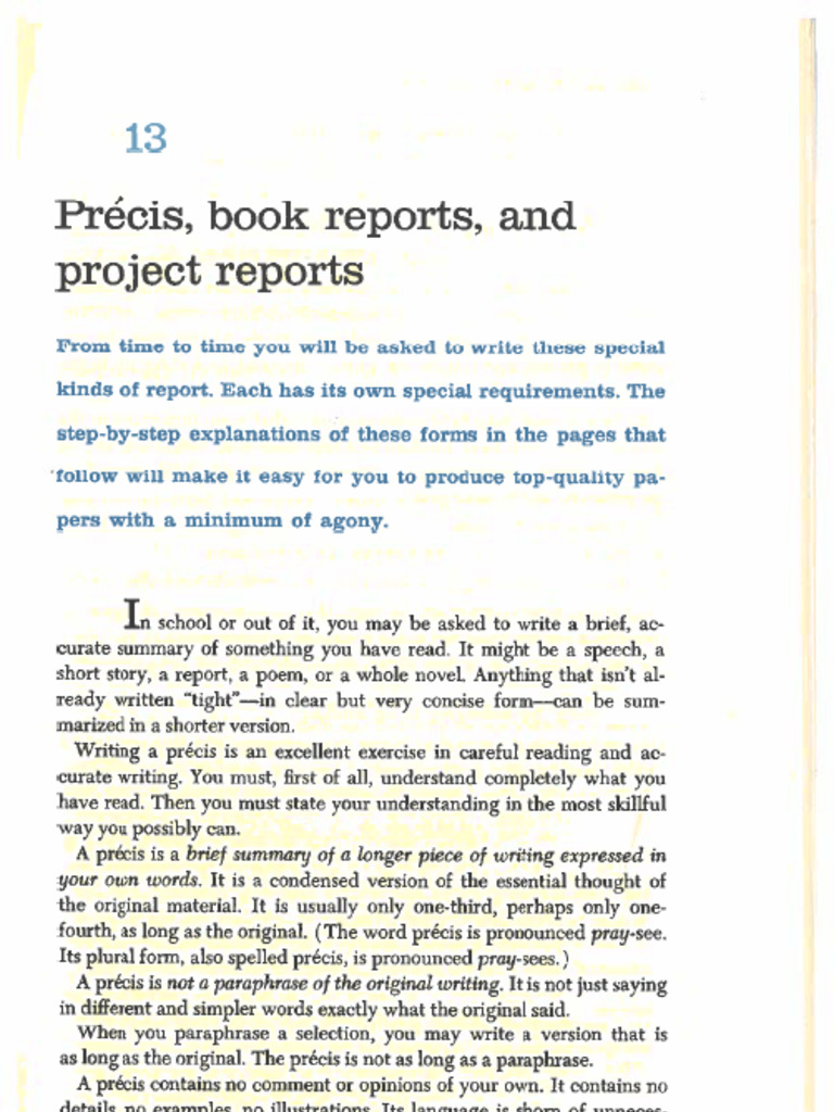 Précis and Summary Writing | PDF