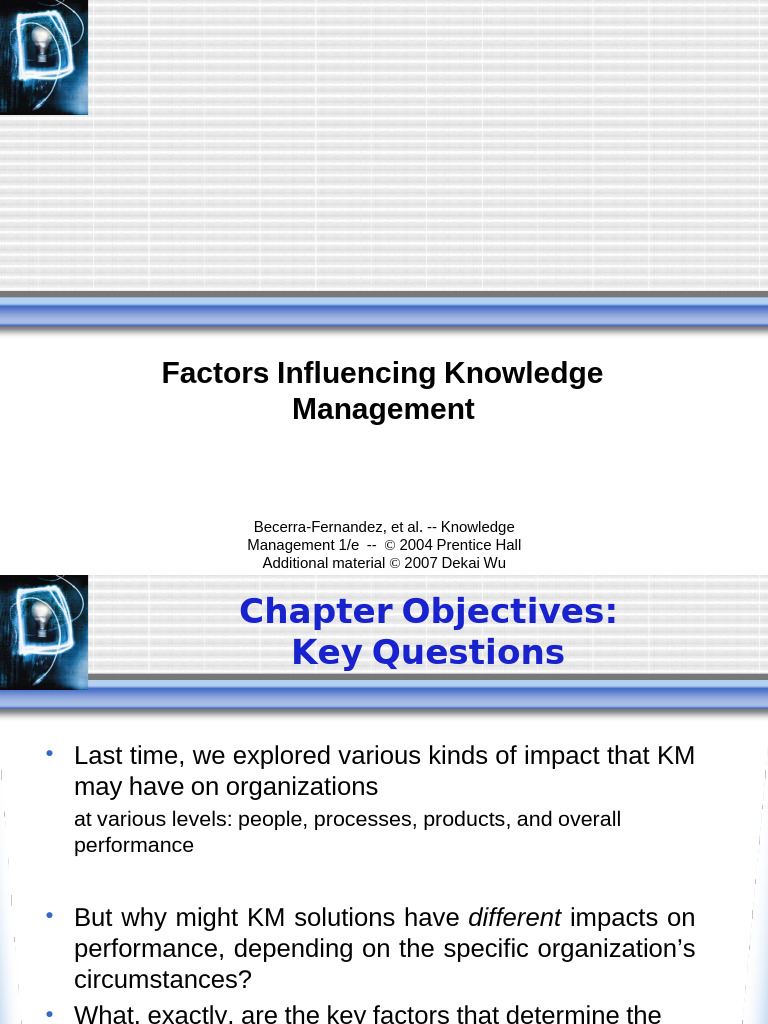 FACTORS INFLUENCING KMMMM | PDF