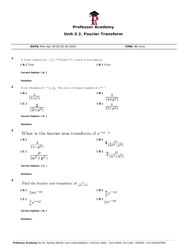 Unit-3 2. Fourier Transform | PDF
