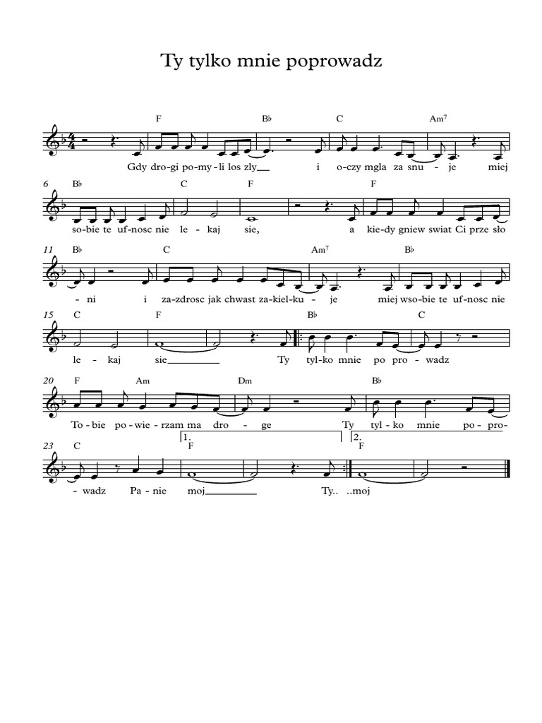 Ty Tylko Mnie Poprowadz - F-Dur | PDF