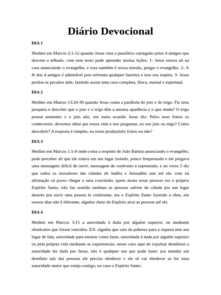 Diário Devocional | PDF