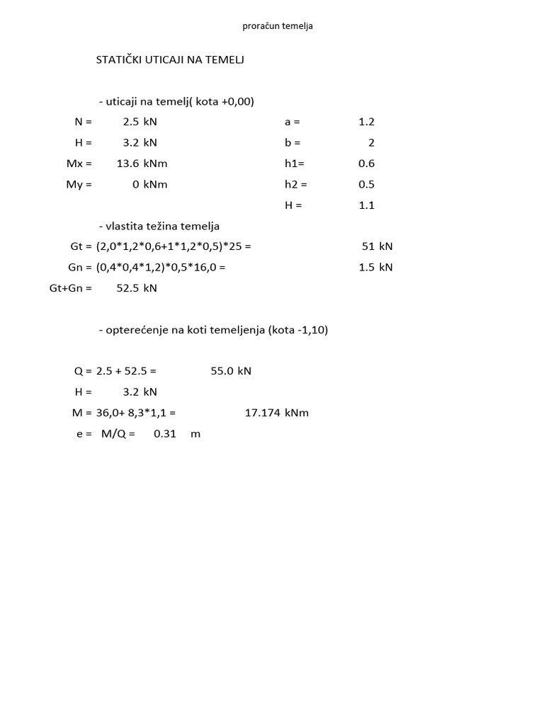4 Temelj, Proracun | PDF