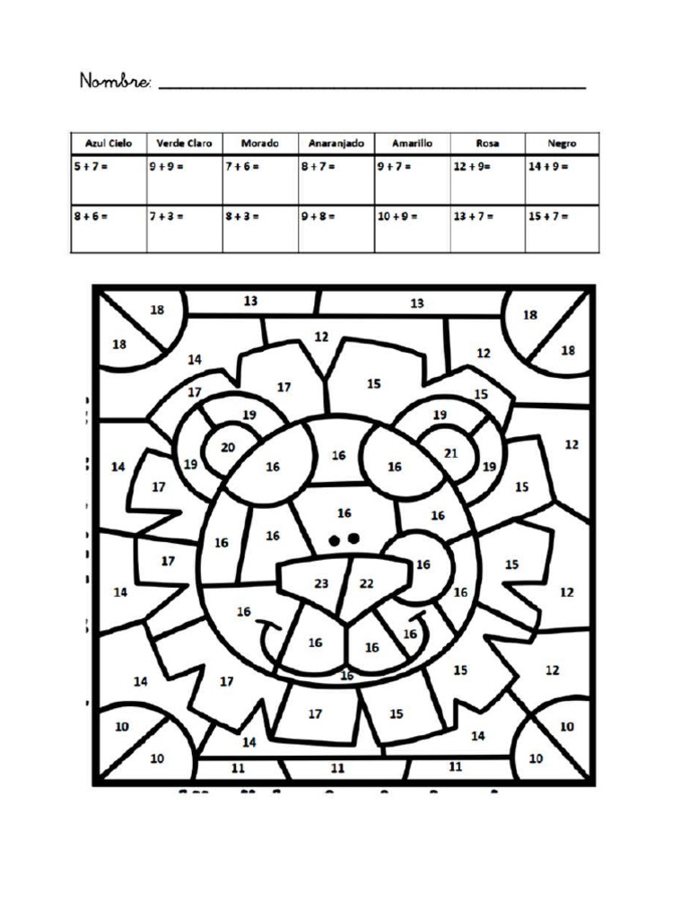 plantillas sumas y restas | PDF