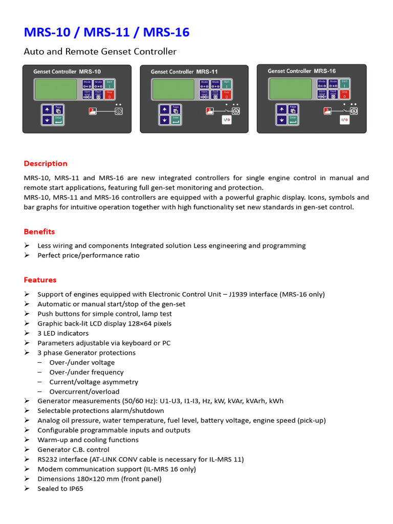 MRS 10 MRS 11 MRS 16 Production Description | PDF