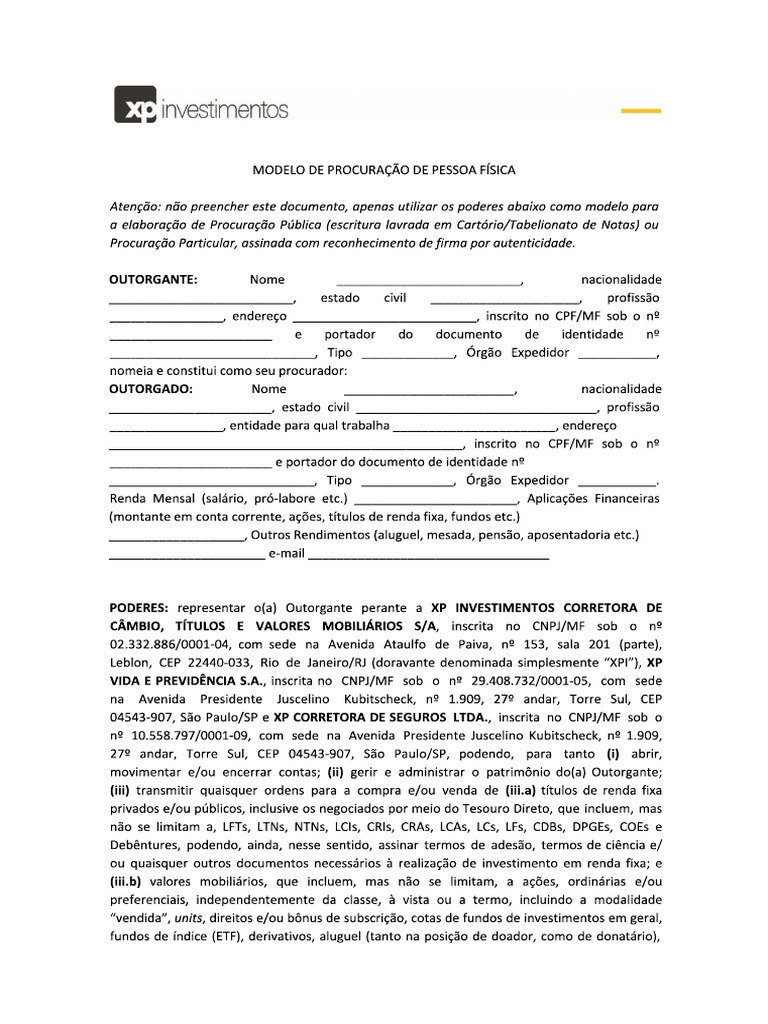 Modelo Procuração PF - TECHUM - MODELO | PDF