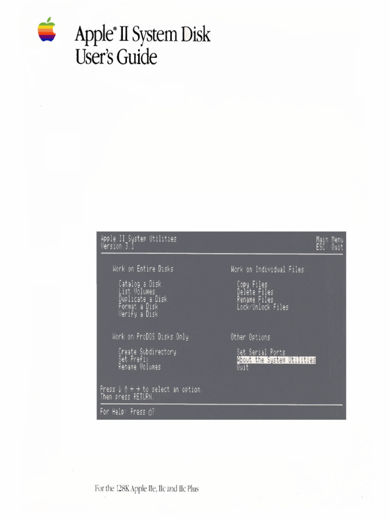 Apple II System Disk - User's Guide | PDF