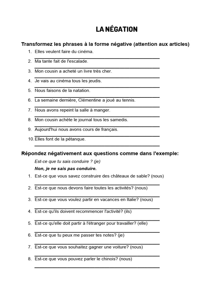 Revision Negation | PDF